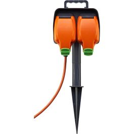 Masterplug Weatherproof Outdoor Double Socket Garden Spike - 15M ...