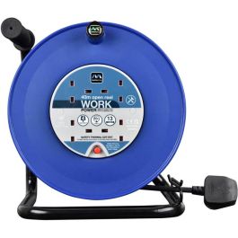 Masterplug 40m Electrical Extension Cable Reel | 4 Socket Heavy Duty 13A